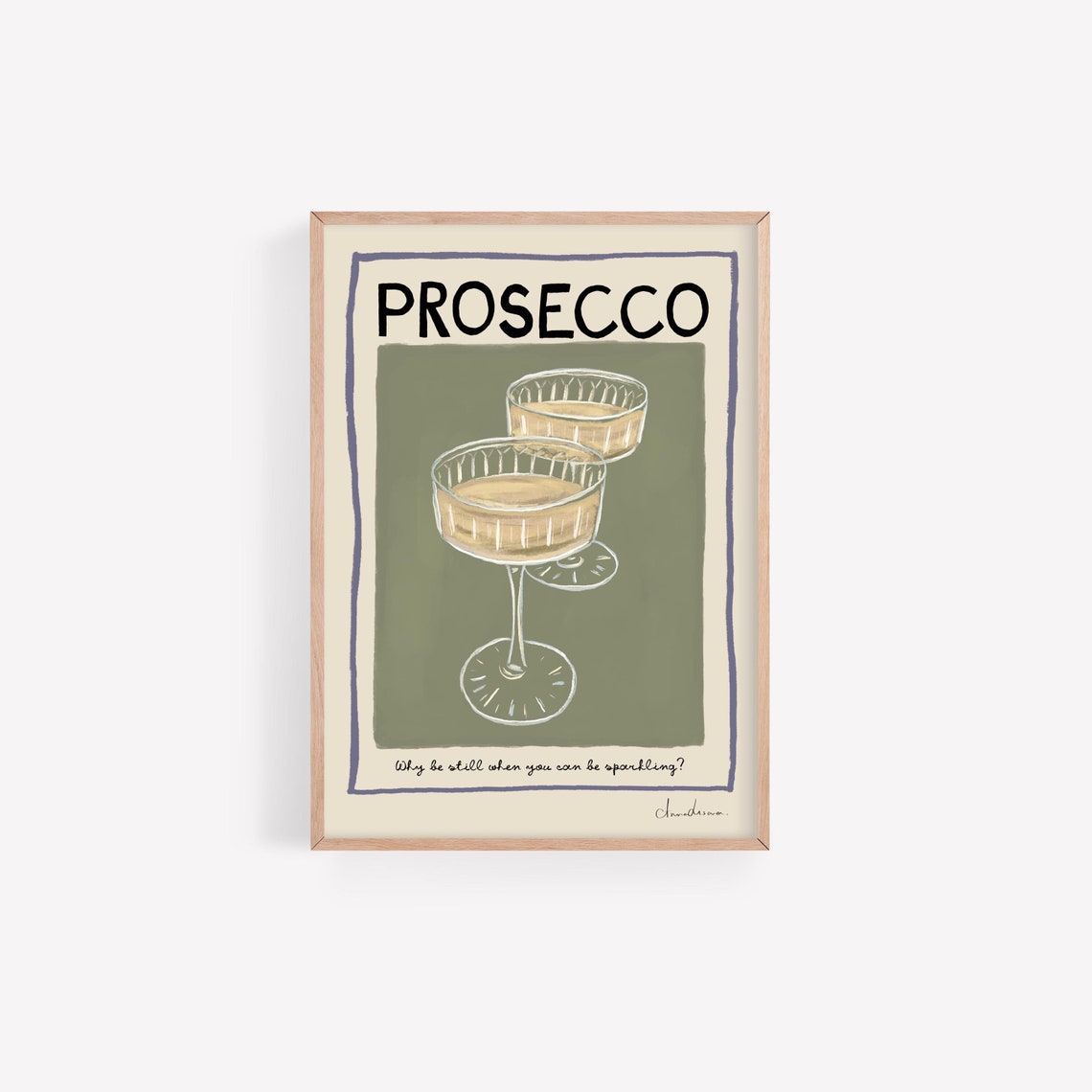 Prosecco Print: Bar Cart Wall Art Poster - Etsy
