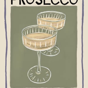 Prosecco Print: Bar Cart Wall Art Poster - Etsy