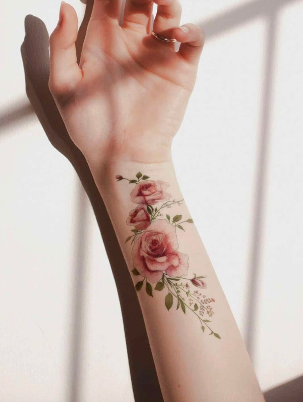 Rose Vine Tattoos On Wrist