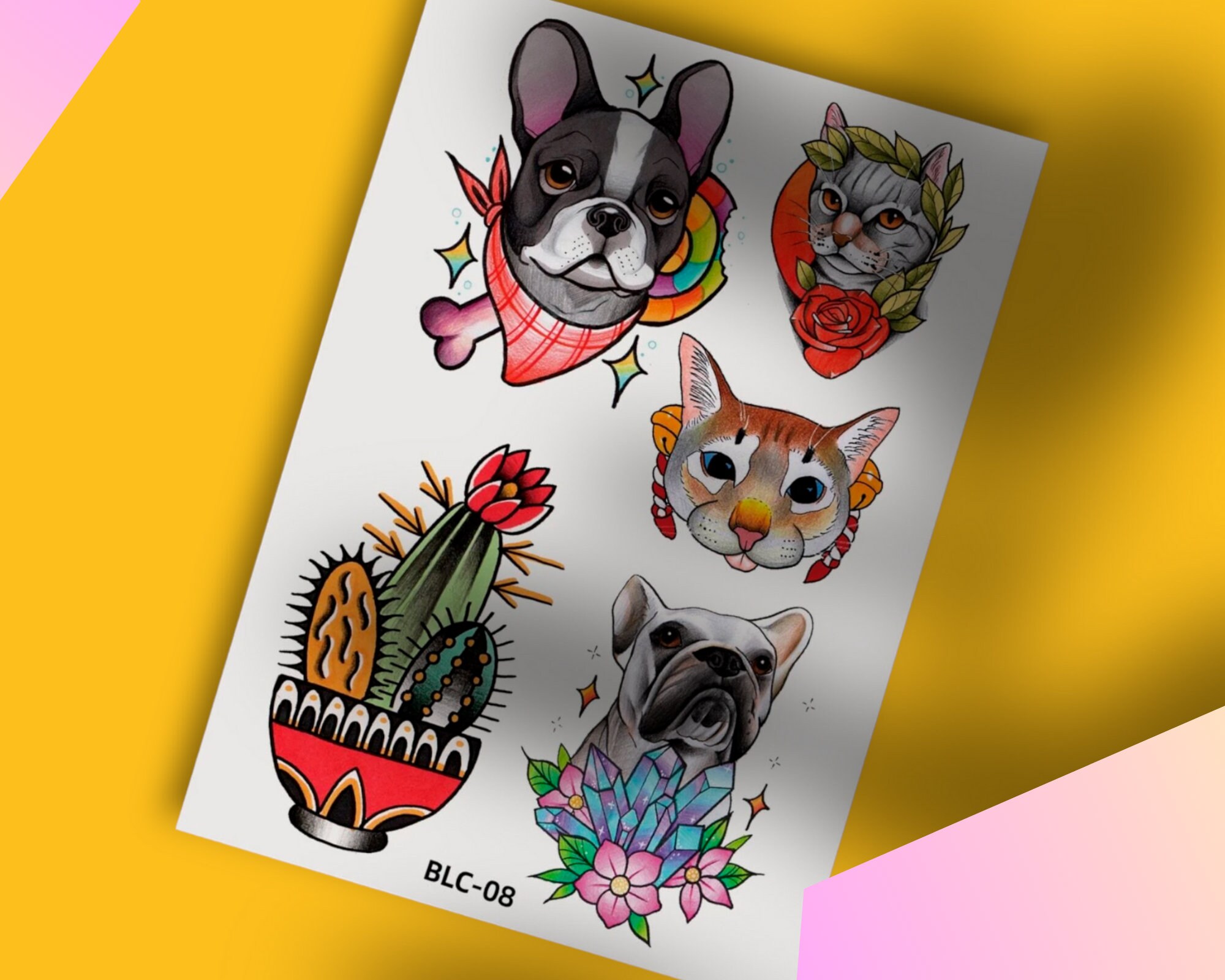 Traditional French Bulldog Tattoo