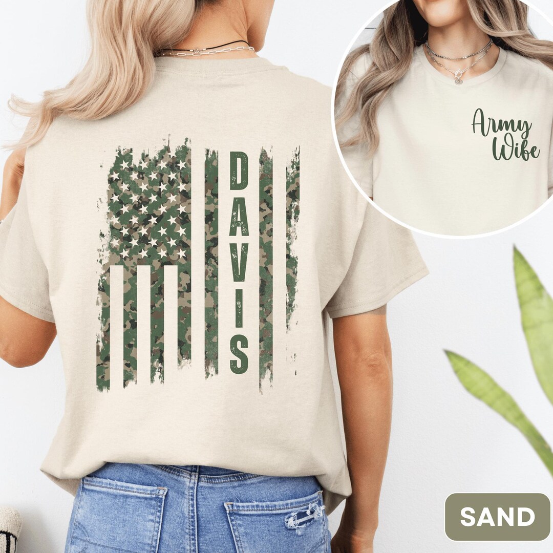 Personalized Army Shirts for Army Families With Custom Last Name Camo ...
