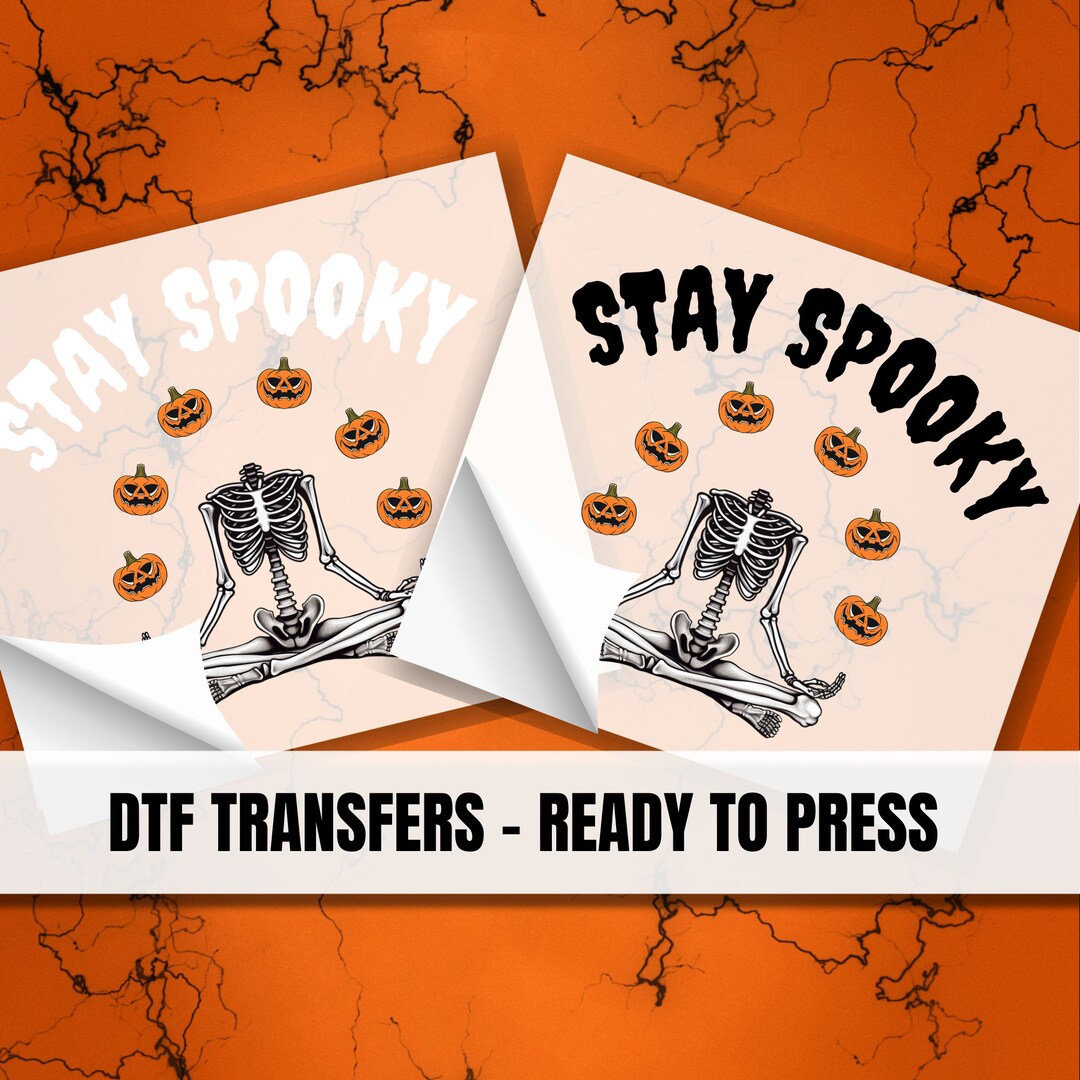 DTF Transfer Skeleton Throwing Pumpkins Halloween Designs - Etsy