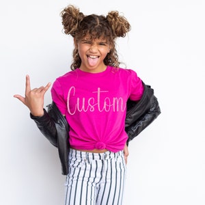 Personalized Glitter T-shirt for Women Custom Shirt Pink Shirt for ...