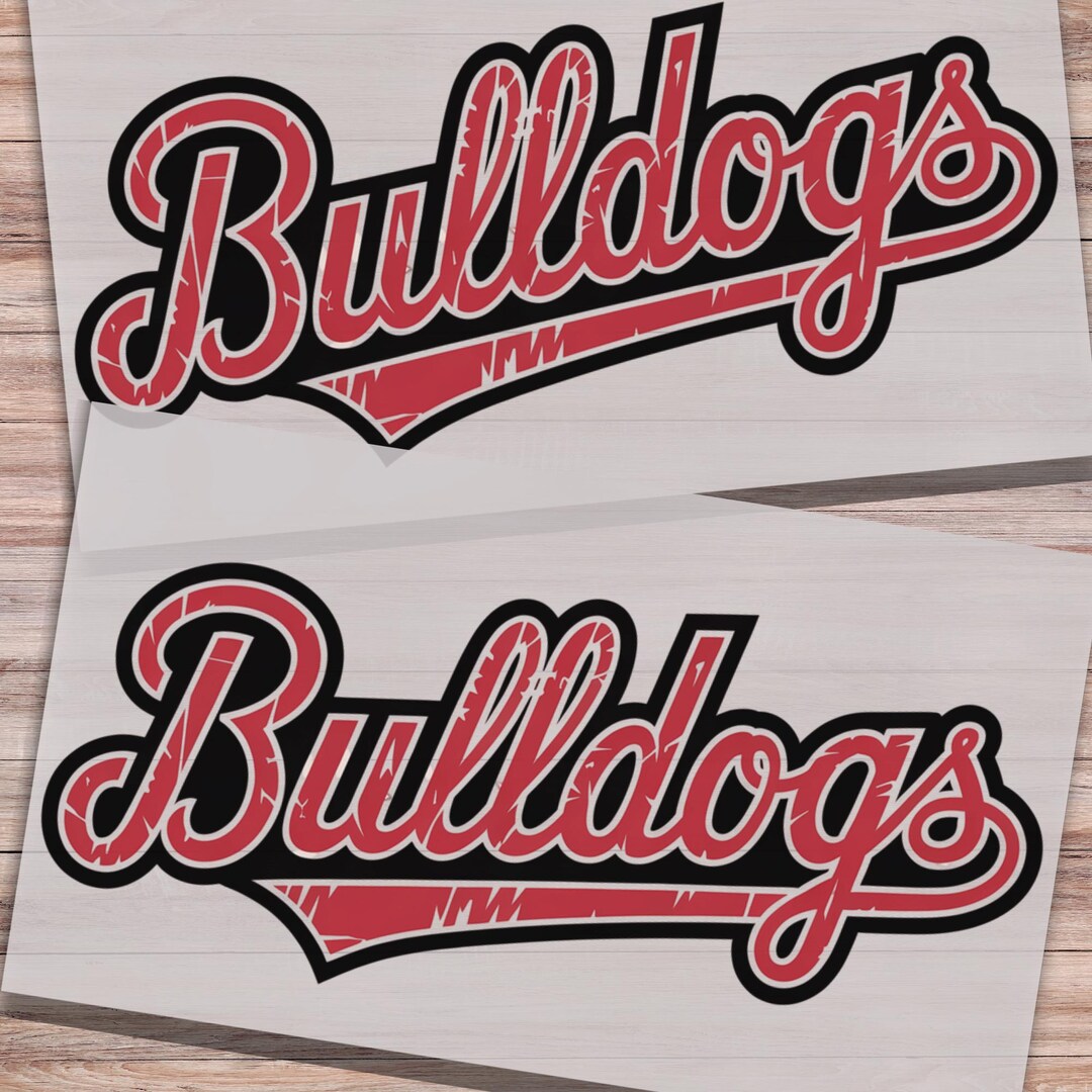 Distressed Bulldogs DTF Print Ready to Press Red Bulldogs Baseball ...