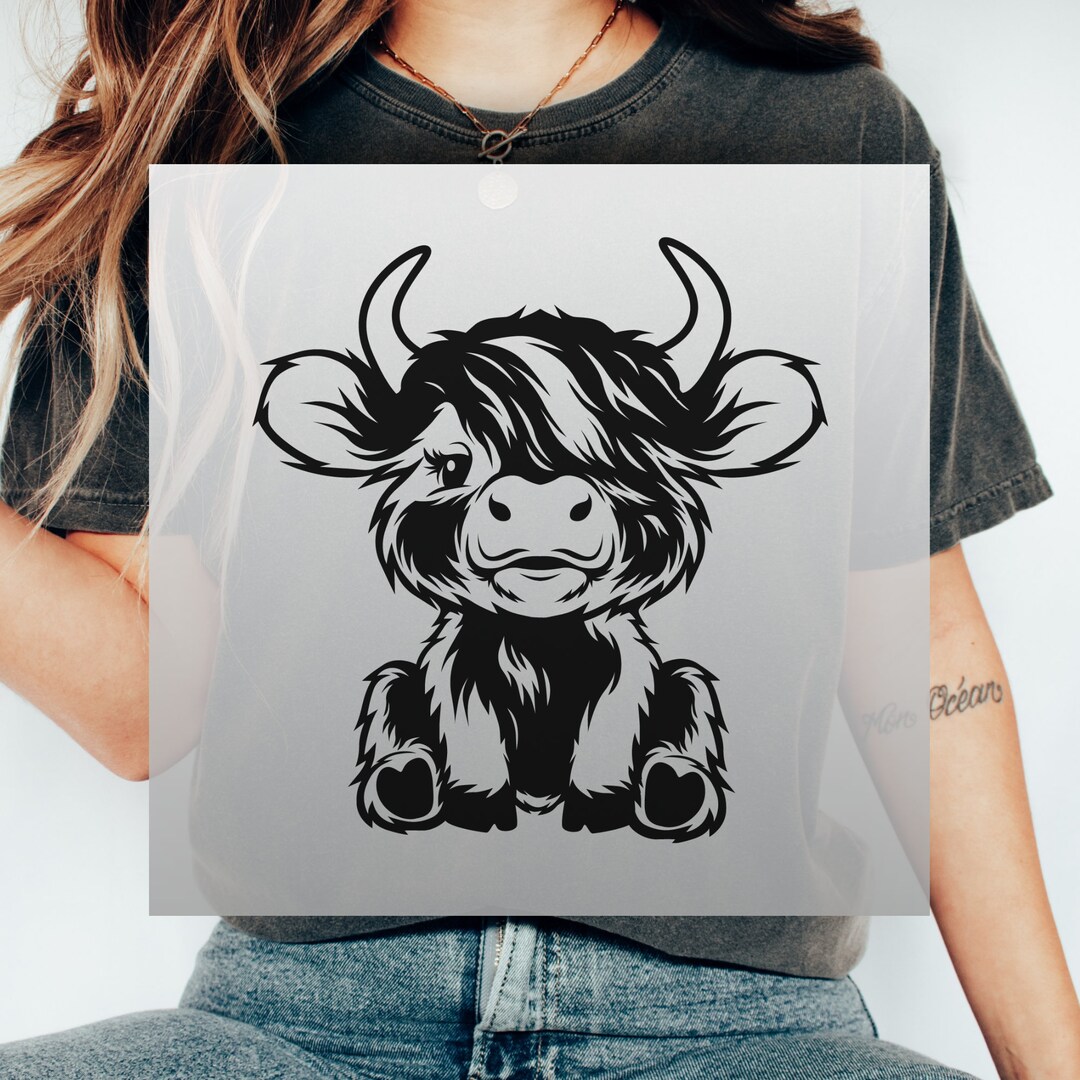 DTF Highland Cow DTF Print Ready to Press Scottish Cow Heat Transfer ...