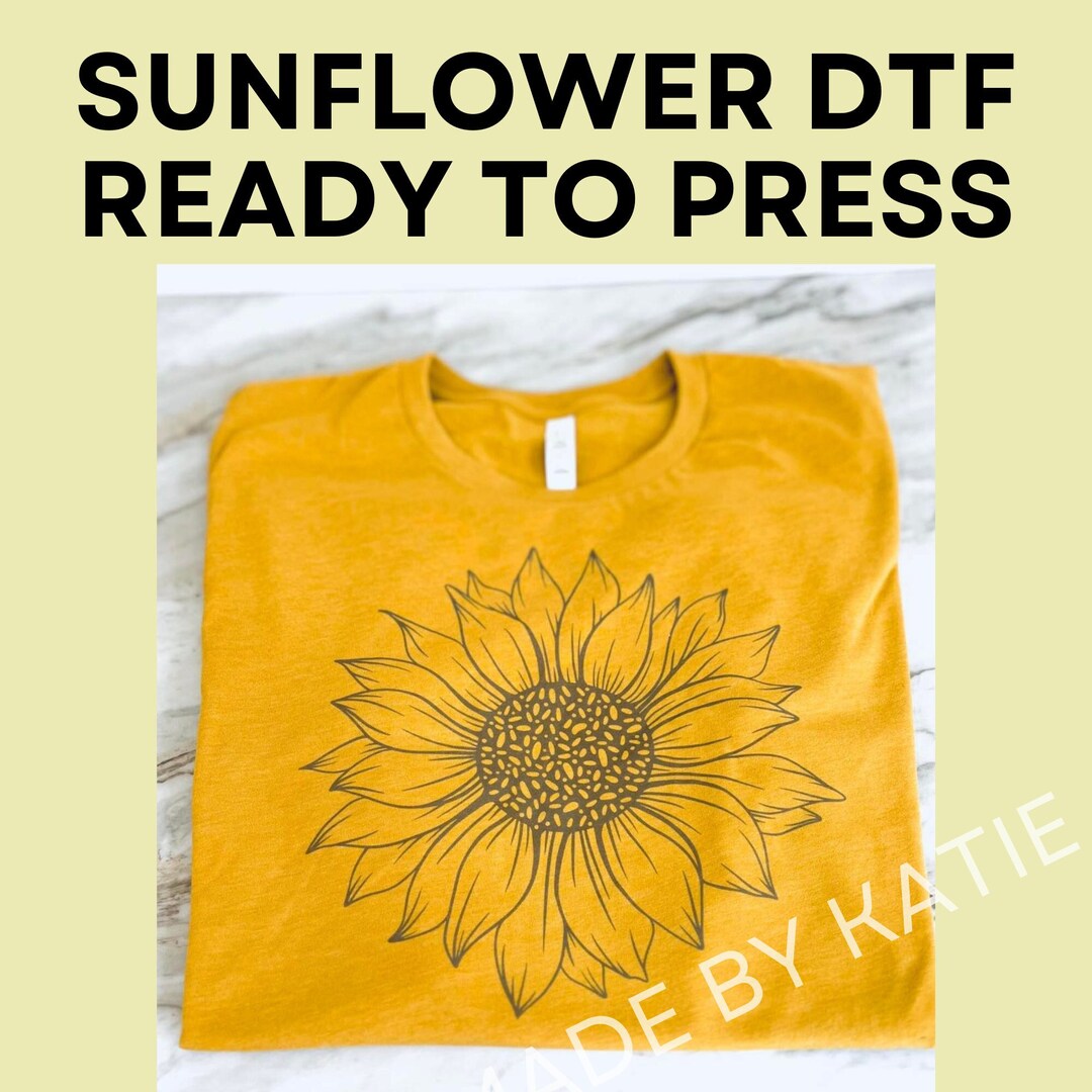 DTF Sunflower DTF Film Transfer Ready to Press Sunflower - Etsy