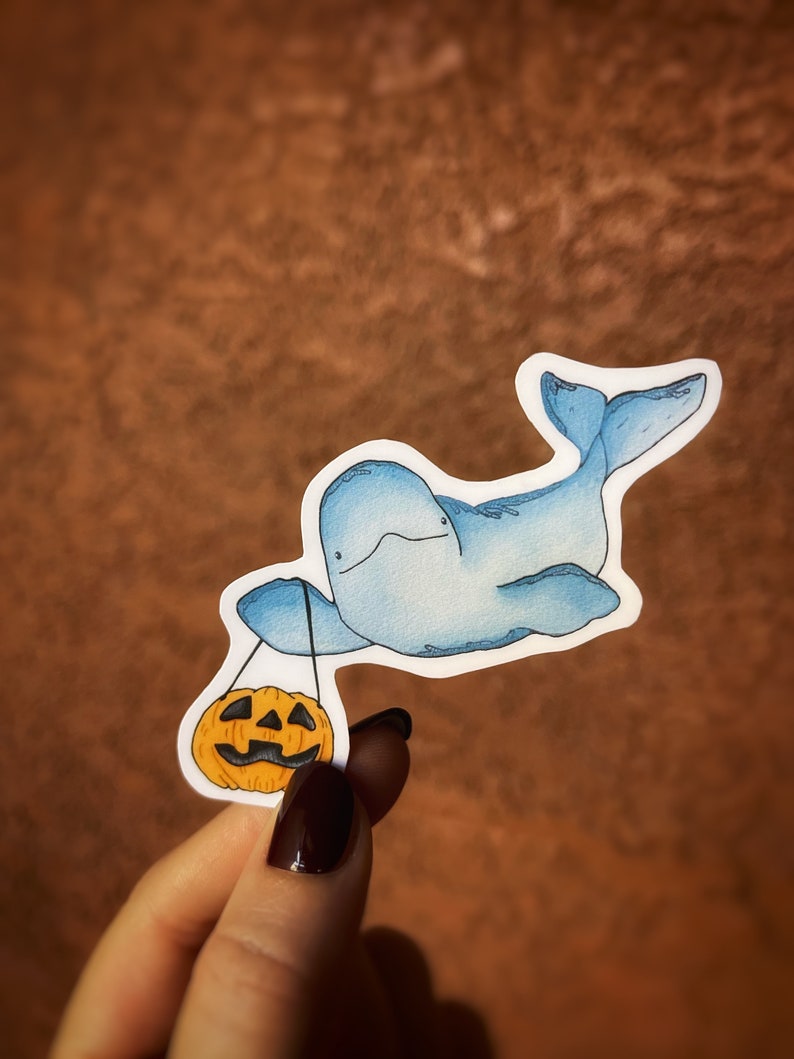 Halloween Beluga Whale Sticker Ocean Sticker Baby Beluga - Etsy
