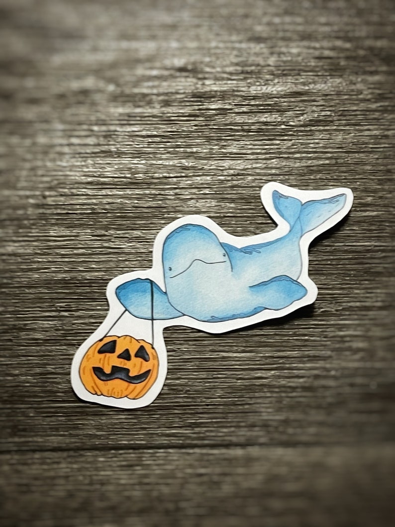 Halloween Beluga Whale Sticker Ocean Sticker Baby Beluga - Etsy