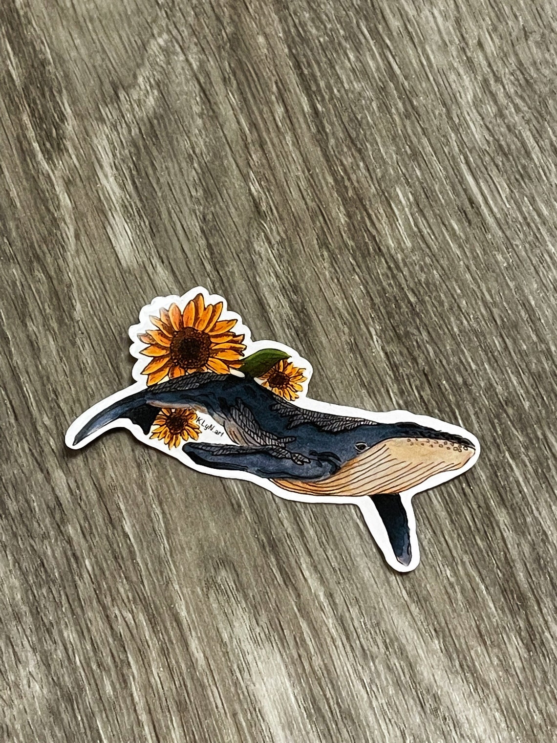 Small Watercolor Humpback Whale Sticker Sunflower Sticker - Etsy