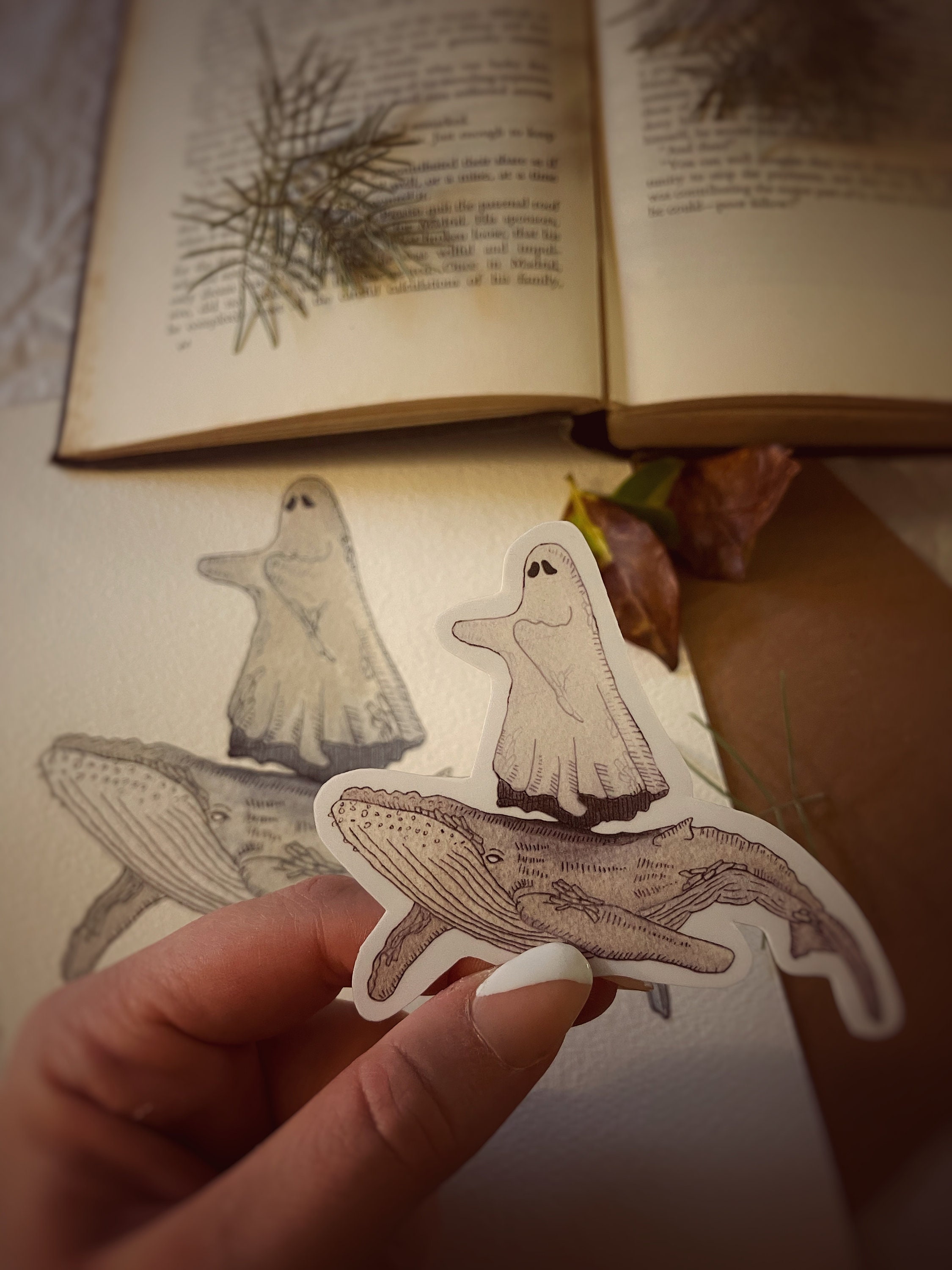 Spooky Ghost Humpback Whale Sticker Whale Sticker Spooky - Etsy