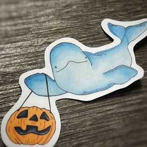 Halloween Beluga Whale Sticker Ocean Sticker Baby Beluga - Etsy