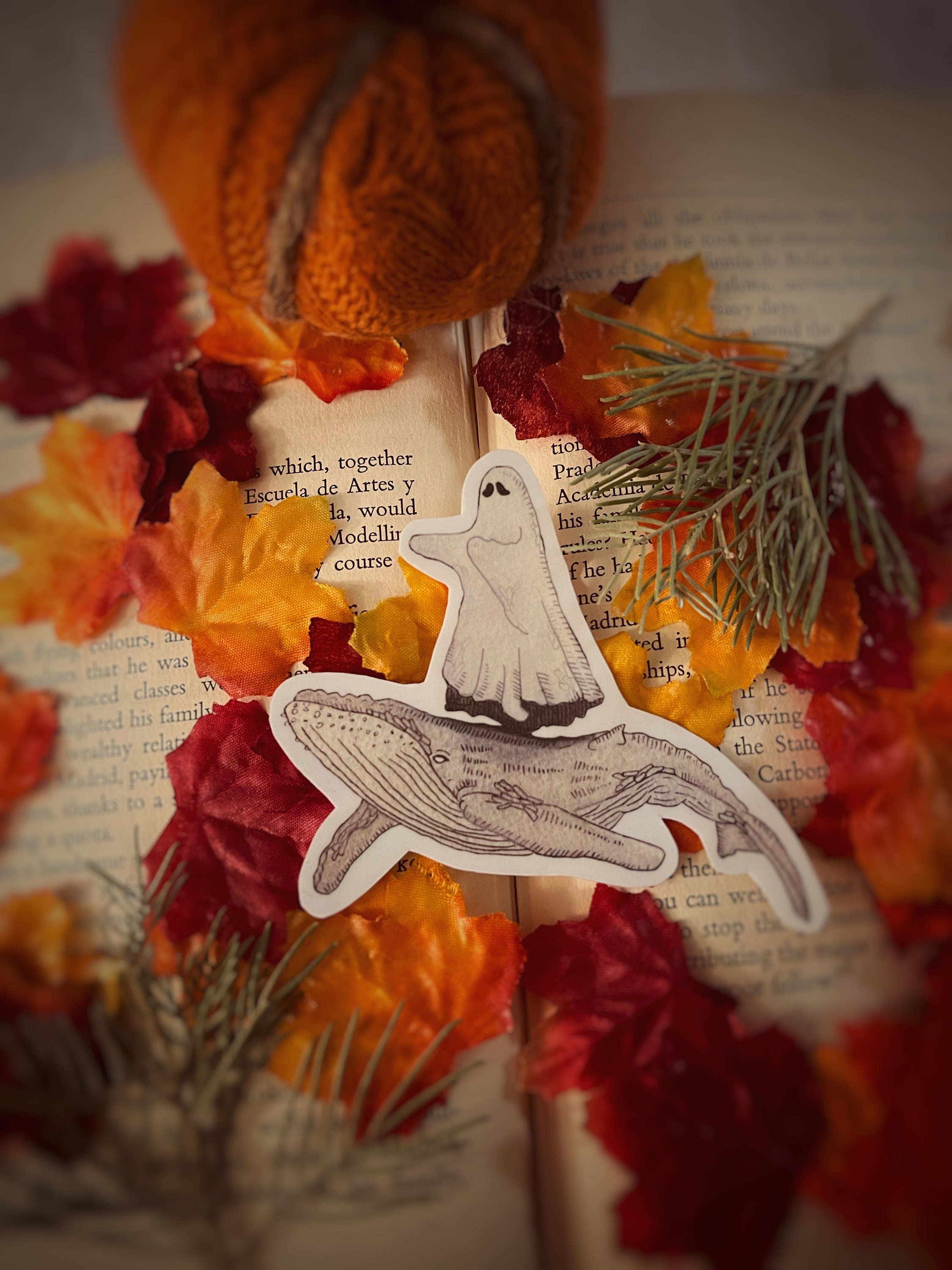 Spooky Ghost Humpback Whale Sticker Whale Sticker Spooky - Etsy