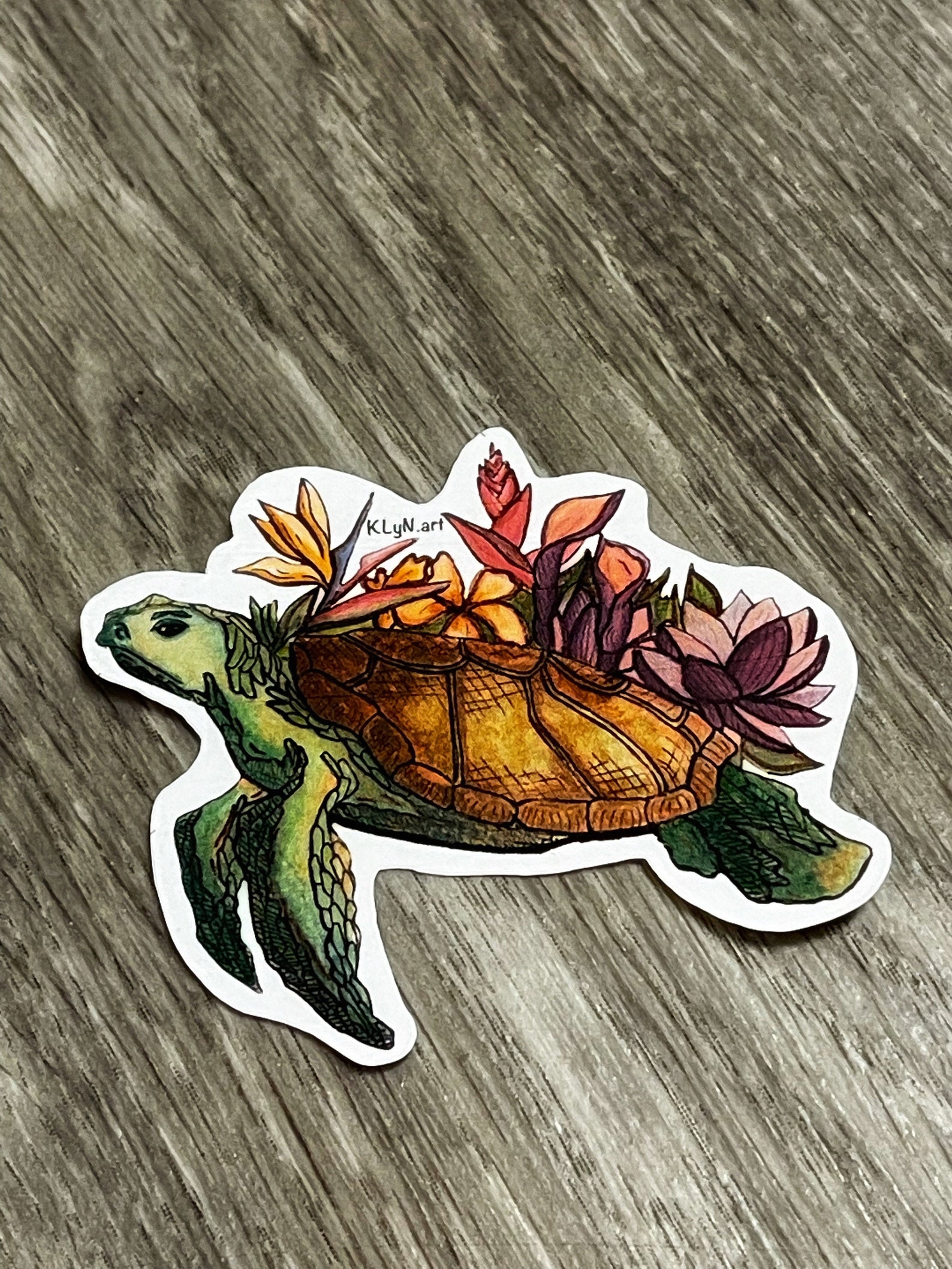 Small Hawaiian Watercolor Turtle Sticker Laptop Decal - Etsy