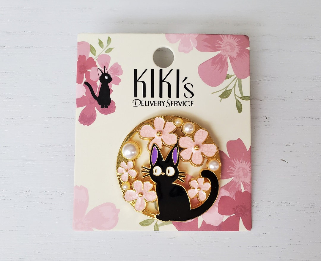 Studio Ghibli Kiki's Delivery Service Jiji Sakura Cherry Blossom Enamel ...
