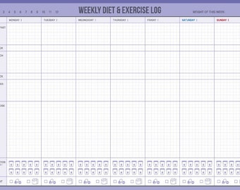 Food Journal Printable & Fillable PDF Daily Health Tracker Diet Meal ...
