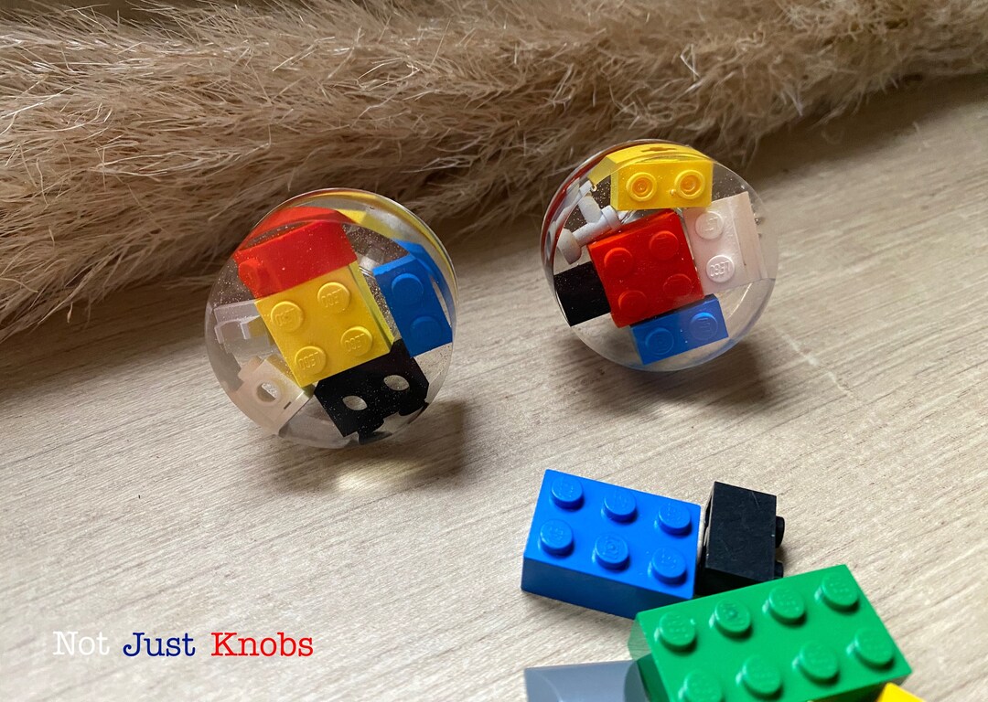 Fun Drawer Knobs, Pair, Building Blocks Design, Ideal for a Childrens ...