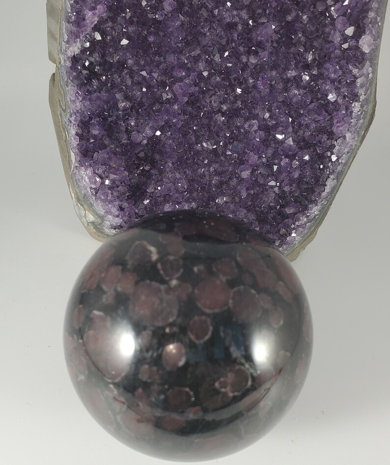 Garnet With Astrophyllite Crystal Sphere, Garnet With Firework Crystal ...