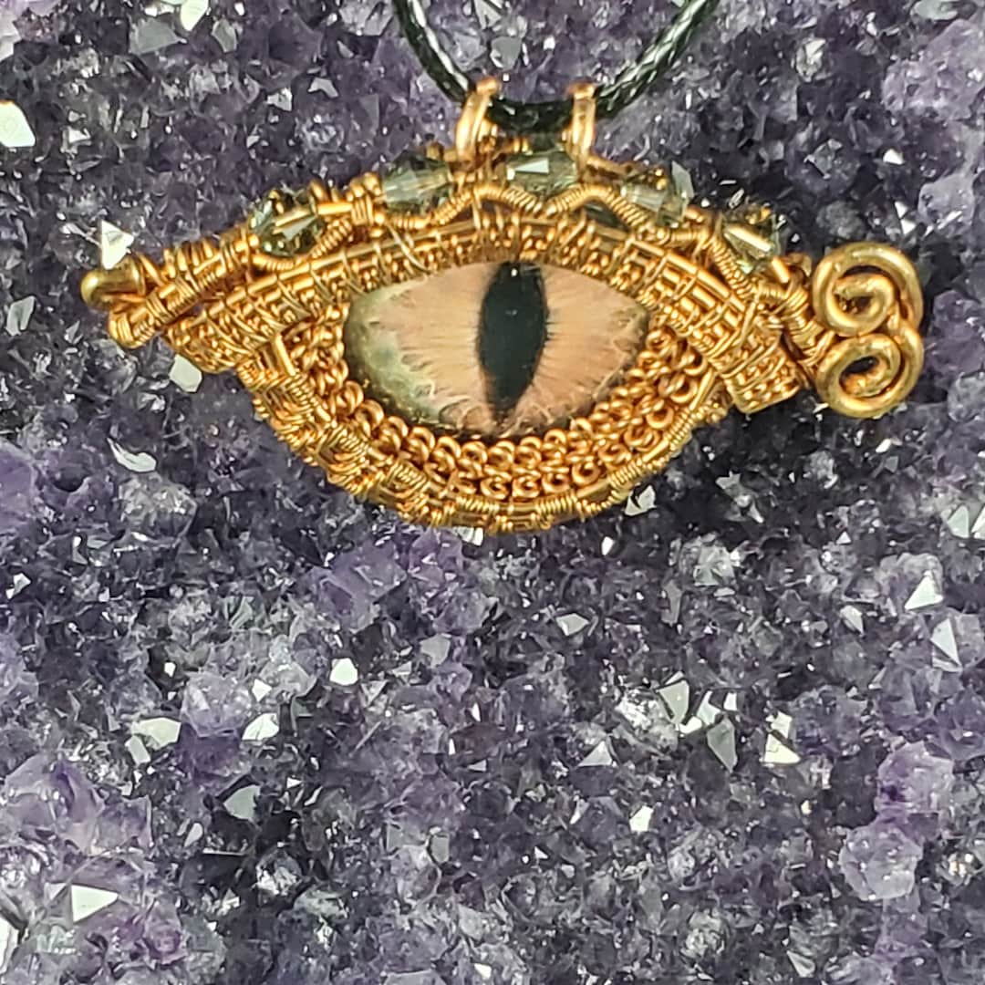 Copper Wire Wrapped Eye Pendant - Etsy