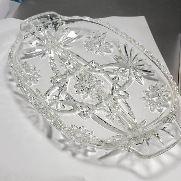Crystal Relish Tray Star Pattern - Etsy