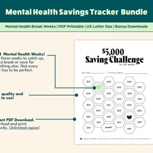 Savings Challenge, Money Tracker Printables, Savings Tracker Bundle ...