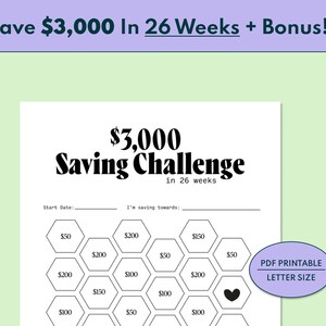 3K Savings Challenge in a 6 Months 3000 Savings Challenge in - Etsy