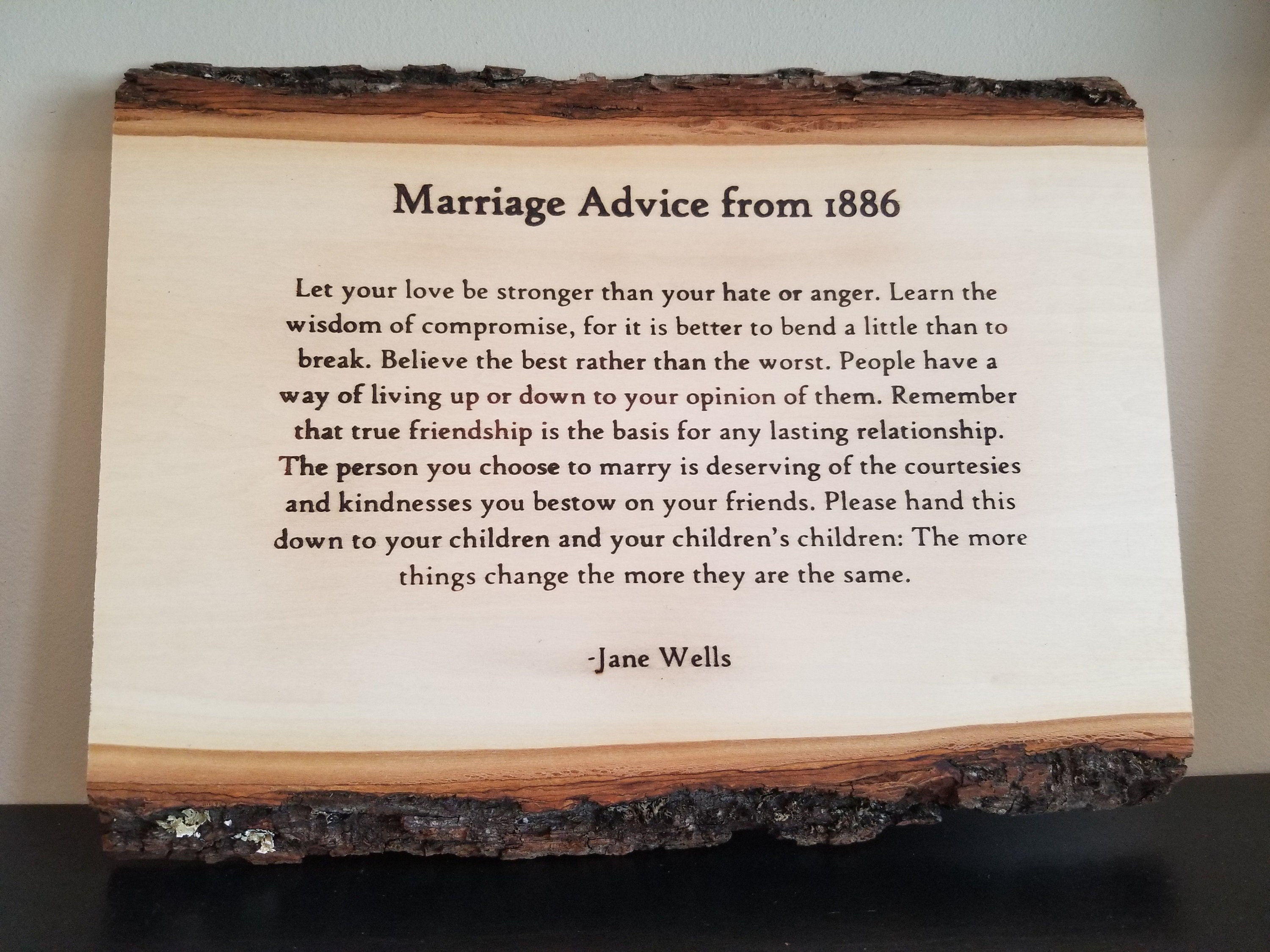 Marriage Advice From 1886 Wedding Gift | Wedding Gift | Wedding Decor ...