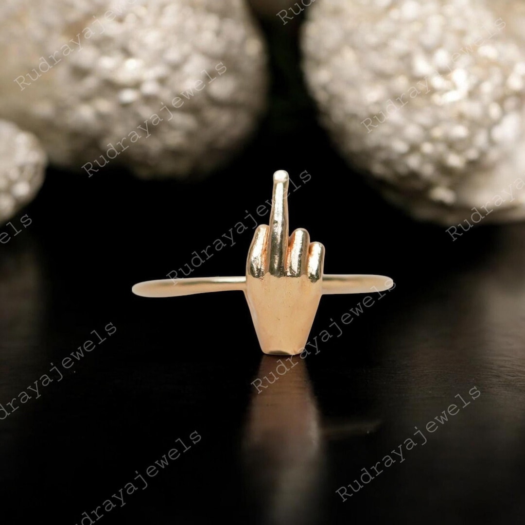 Sterling Silver Middle Finger Ring Middle Finger Jewelry F You Ring ...