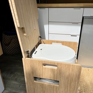 Porta Potti 565E/365 Curve Bamboo Toilet Lift Top Cabinet Flat Pack Kit ...