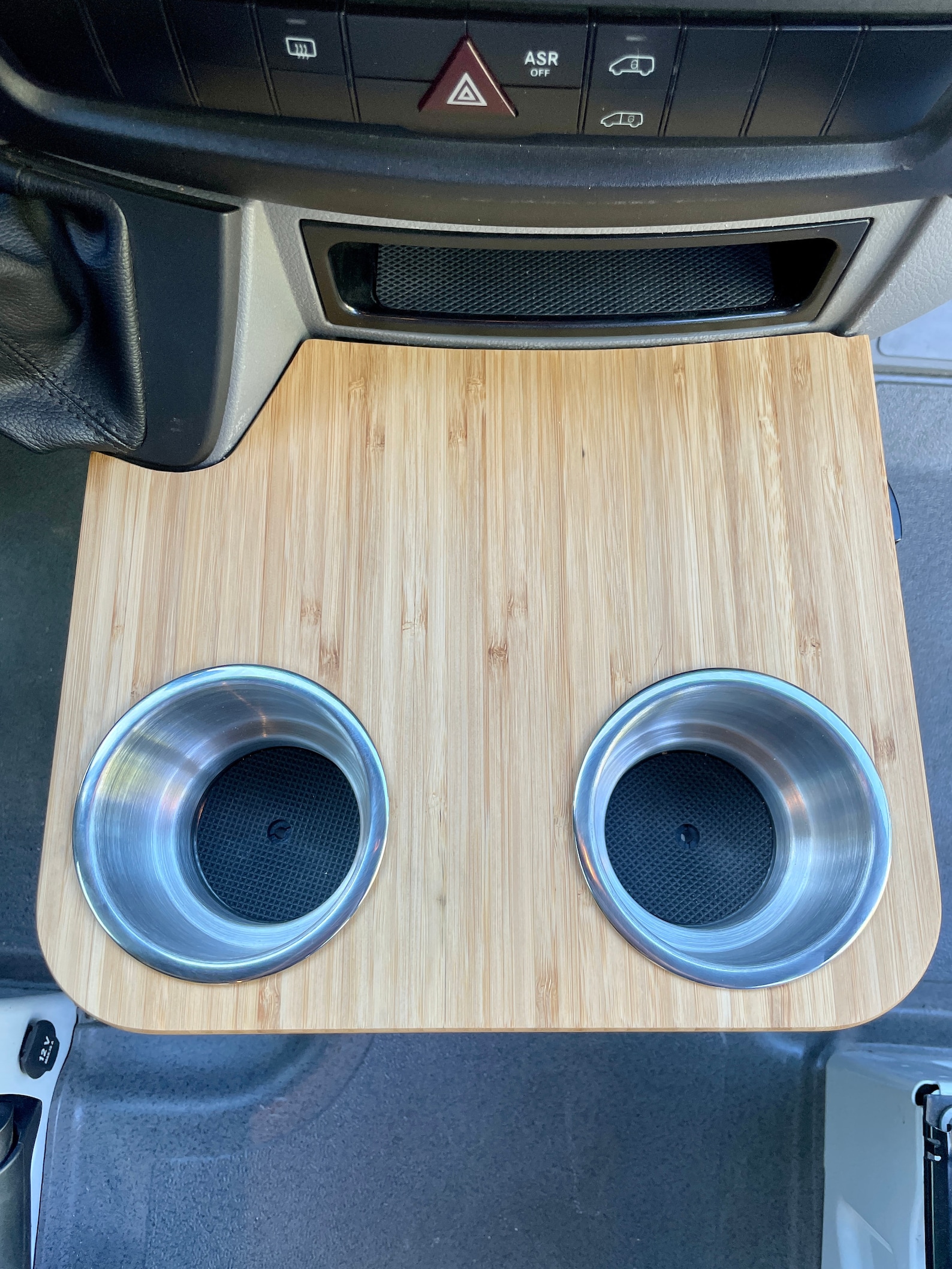 Sprinter Van Bamboo Snack Tray: Stainless Steel Cup Holders - Etsy