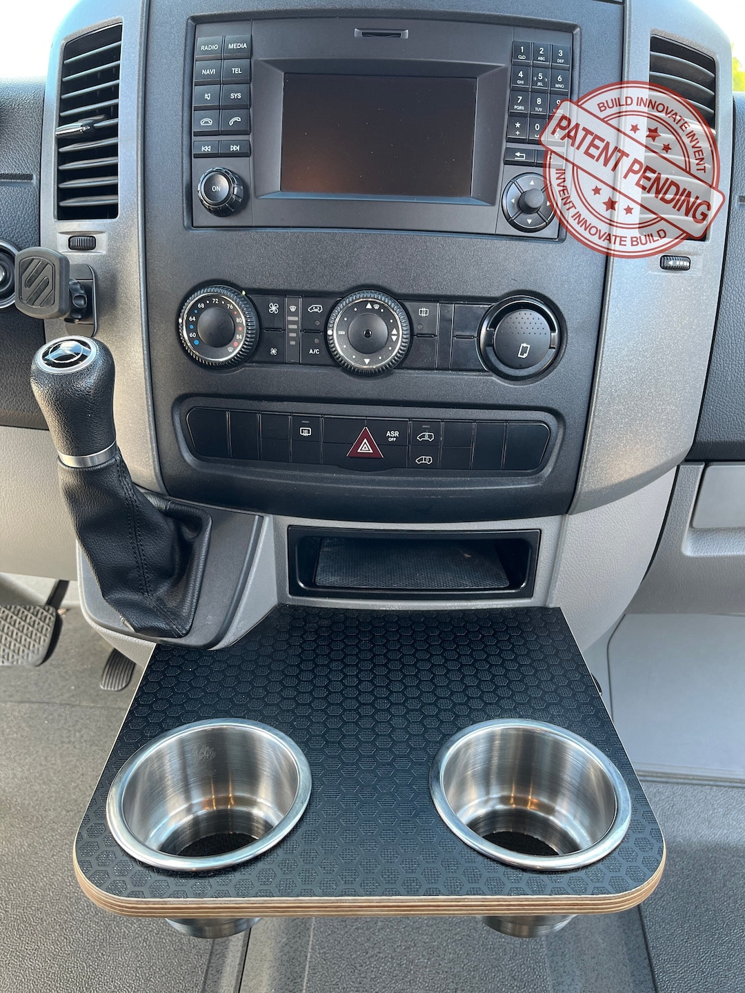 Sprinter Van Black Hex Snack Tray: Stainless Steel Cup Holders - Etsy
