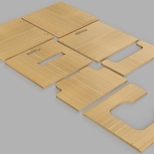 Porta Potti 565E/365 Curve Bamboo Toilet Lift Top Cabinet Flat Pack Kit ...