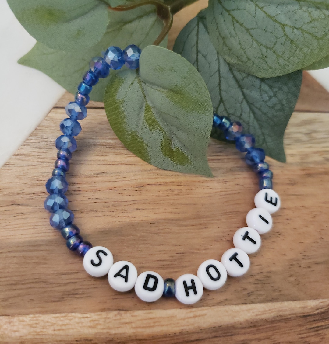 Sad Hottie Beaded Bracelet | Kawaii | Meme | VSCO Girl Aesthetic - Etsy