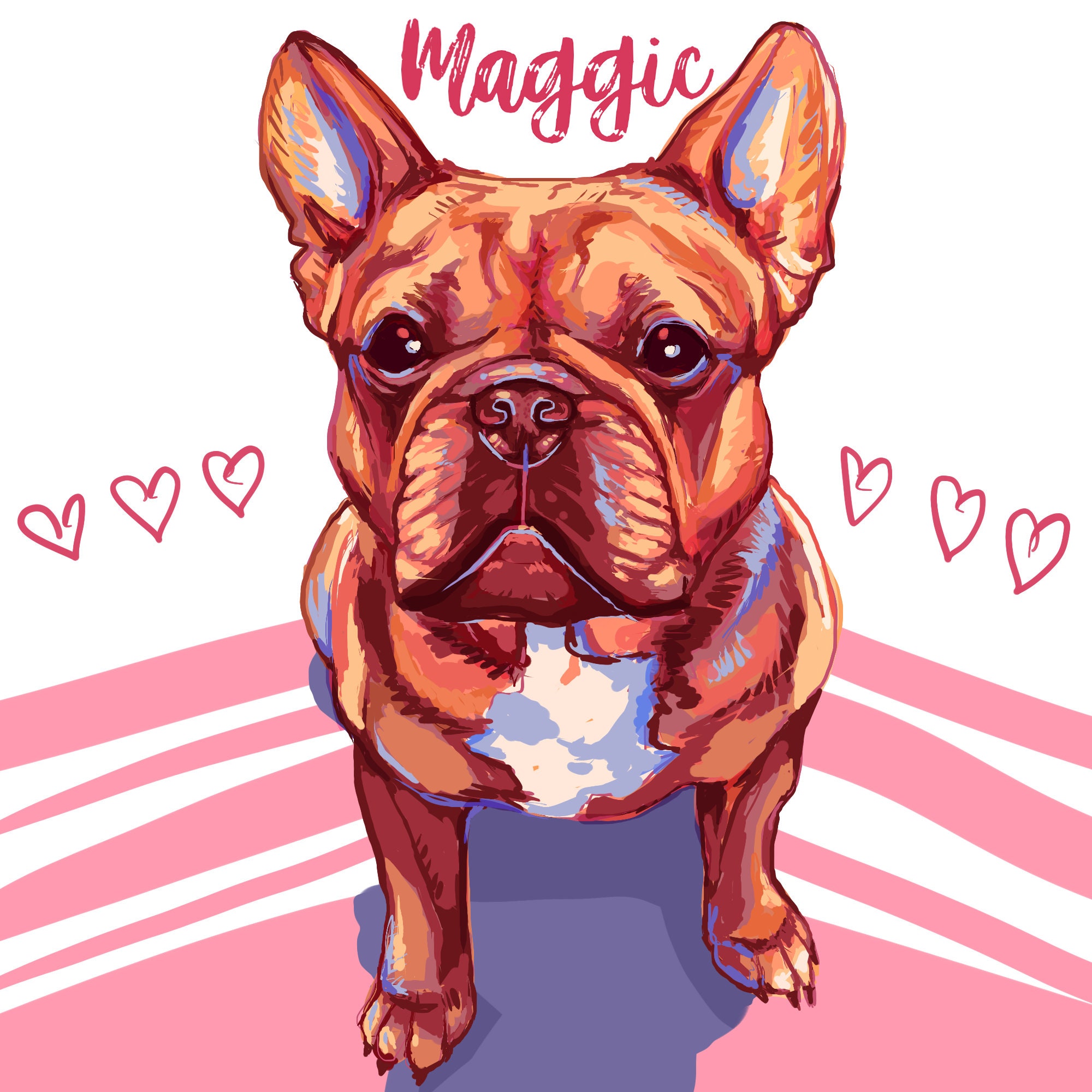 1 Pet Full Body: Custom Digital Pet Portrait - Etsy