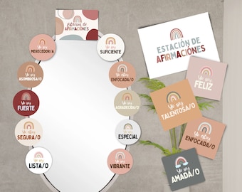 Editable Affirmation Station Mirror Display for Kids - Etsy