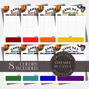 Editable Basketball Snack Sign up Sheet Game Day Schedule Canva ...