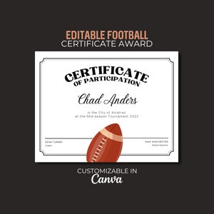 End of Season Football Awards Editable Football Award - Etsy