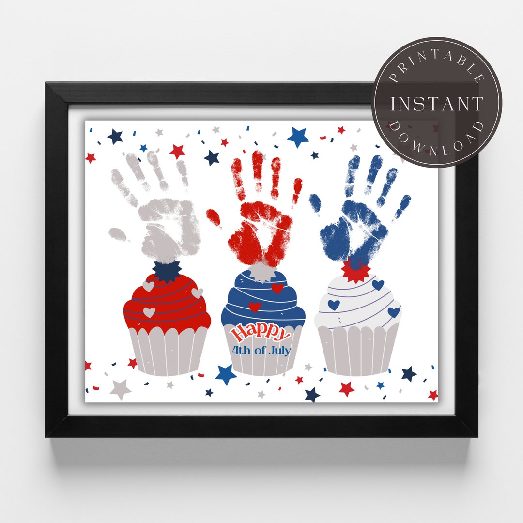 4th of July Handprint Art Craft for Kids, Freedom Day Keepsake Art ...