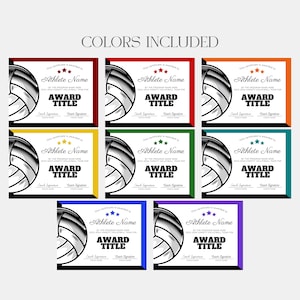 Editable Volleyball Awards Bundle Volleyball Certificates Printable ...