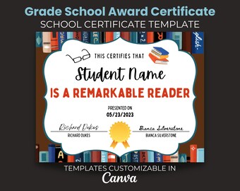 Editable School Certificate Student Geography Award, Elementary ...