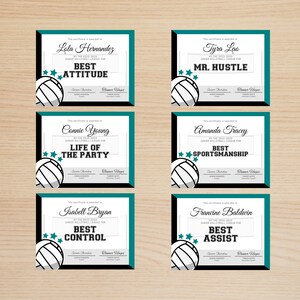 End of Season Volleyball Awards Bundle, Editable Volleyball ...