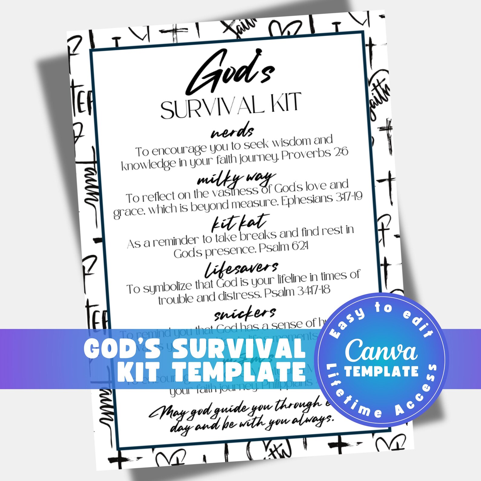 Church Survival Kit Printable, God’s Survival Kit Template, VBS Camp ...