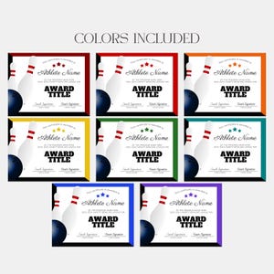 Editable Bowling Team Award Certificate Template (canva PDF) - Etsy
