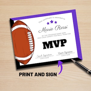 End of Season Football Awards Bundle, Team Party Football Award ...