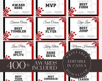Editable Cheerleading Awards Template, Custom Cheer Award Certificates ...