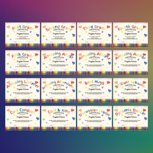 Editable Elementary Classroom Award Certificate, Template Bundle ...