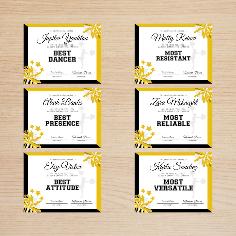 Editable Cheerleading Certificate Cheer Squad Awards Team - Etsy