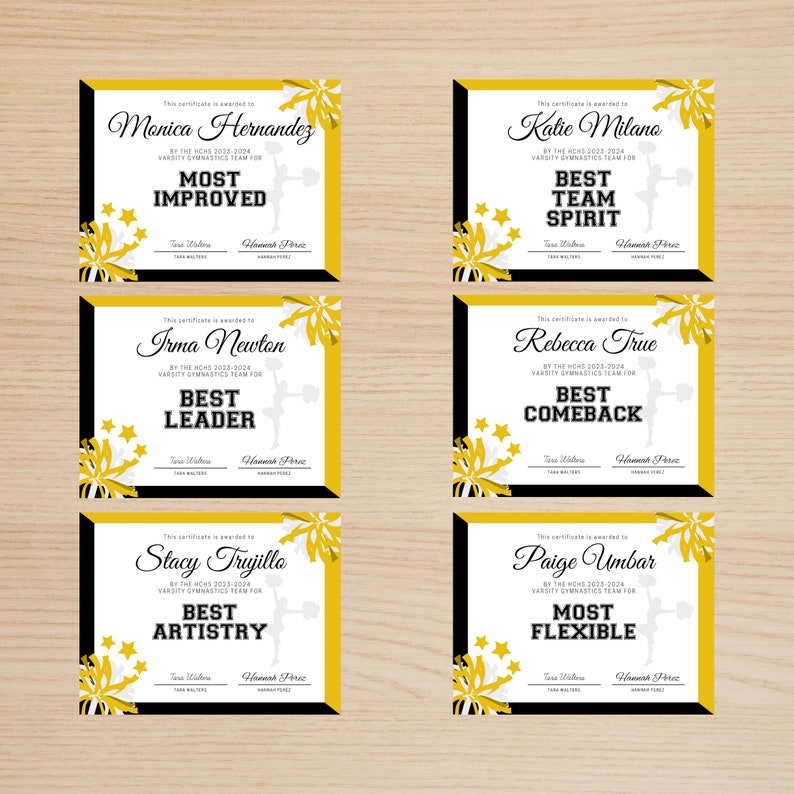 Editable Cheerleading Certificate Cheer Squad Awards Team - Etsy
