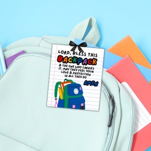 Editable Backpack Prayer Tags School Supplies Tags Supplies Prayer Tags ...