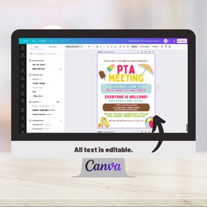 Editable June PTA PTO Meetings Flyer Template Printable Handout School ...