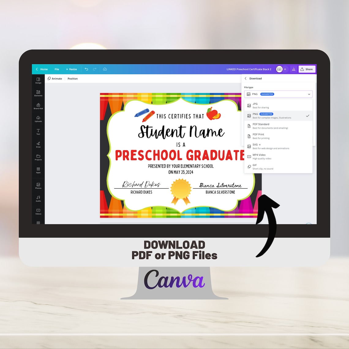 Editable Preschool Award Elementary PRE-K Classroom Award Certificate ...